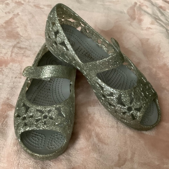 CROCS | Shoes | Velcro Glitter Croc Sandals | Poshmark